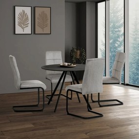 Kulatý jídelní stůl 100x100cm HT-R5010 GREY, lamino, šedý dub