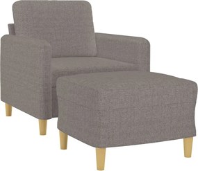Křeslo s podnožkou taupe 60 cm textil 3201191