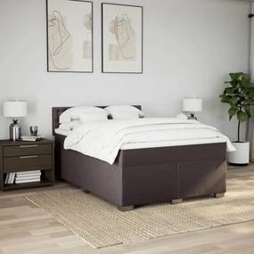 Box spring postel s matrací tmavě hnědá 160x200 cm textil 3288256