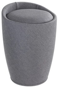 Šedý koš na prádlo a taburetka v jednom Wenko Linen Look, 20 l