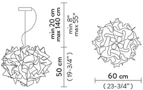 Slamp Závěsné svítidlo VELI LARGE - FOLIAGE Barva kabelu: červená