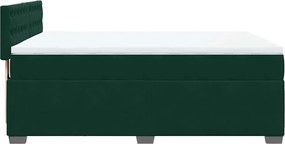Box spring postel s matrací tmavě zelená 140x190 cm samet 3288621