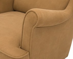 relaxační křeslo, ušák, dřevo/kov/samet, 102x75x85 cm, nohy tmavé/hnědá, Dekorino KR20260111