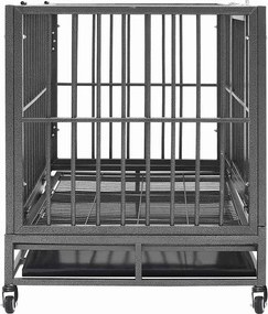 Klec pro psy s kolečky ocel 92 x 62 x 76 cm 171491