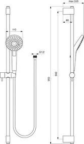 Ideal Standard Idealrain Evo Jet - Sprchová souprava Circle | tyč 90 c