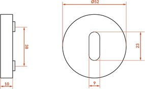 Kuchinox Round short deska s klíčem, LAV-LO1_921A