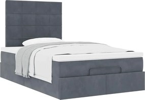 Osmanský rám postele s matracemi tmavě šedá 120x200cm samet 3313464