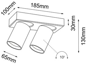 Shilo 7972 - Bodové svítidlo TARUMI 2xGU10/15W/230V černá
