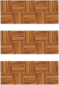 vidaXL Terasové dlaždice 30 ks 30 x 30 cm masivní akáciové dřevo [3114663] Barva: Hnědá