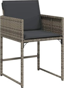 9dílný zahradní jídelní set s poduškami šedý polyratan 3278083