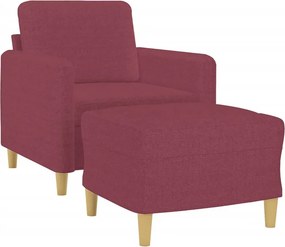 Křeslo s podnožkou vínové 60 cm textil 3201190