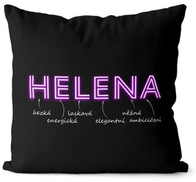 Polštář Ženská jména - NEON (Velikost: 55 x 55 cm, Jméno: Helena)