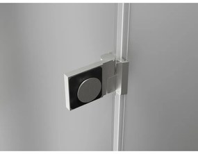 Mexen Lunar-B, výklopný sprchový kout levý 70 x 70 cm, 8mm čiré sklo, ocelový profil, 832-070-070-97-00-L