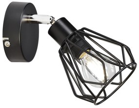 Nástěnná lampa, černá/kov, OKIRA TYP 2