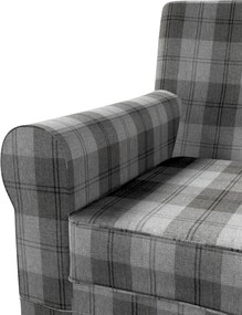 Potah na křeslo IKEA Ektorp Jennylund barva šedá látka pletený vzor, vzorované