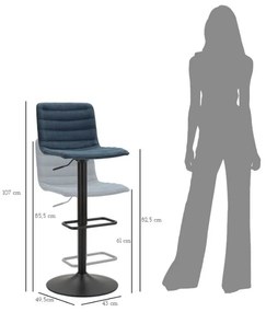 Designová barová otočná židle Camaxtli modrá