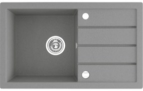 Laveo Trzynastka, 1-komorový granitový dřez 790x480x185 mm, šedá, LAV-SBP_511T