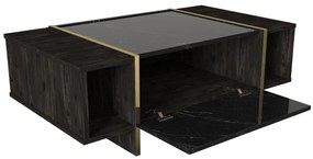 Hanah Home Konferenční stolek Veyron, Černá, Zlatá