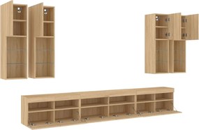 7dílná obývací stěna s LED osvětlením dub sonoma 3216780