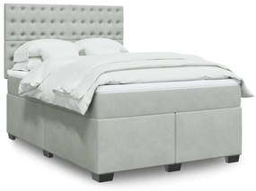 Box spring postel s matrací světle šedá 140x190 cm samet 3293218