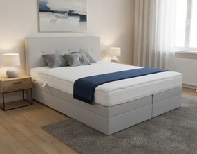 Kontinentální postel Emma Premium Home boxspring 200x160 sv. šedá s úložným prostorem