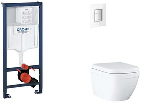 Grohe Rapid SL - Set předstěnové instalace, klozetu, sedátka SoftClose a tlačítka Skate Cosmopolitan, Triple Vortex, Moon White SANI11BB3123