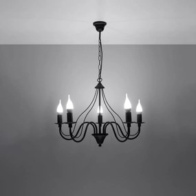 Sollux Lighting Lustr MINERWA 5 černý