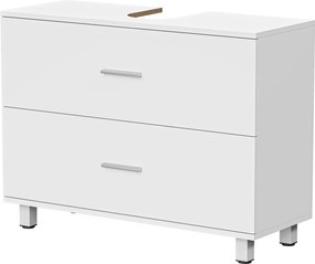 HOMCOM skříňka pod umyvadlo s 2 zásuvkami, moderní bílá, pro umyvadla bez podstavce — 80 x 30 x 60 cm | Aosom