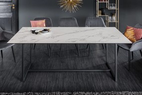 Jídelní stůl Symbiosis 200cm - keramický vzhled bílého mramoru