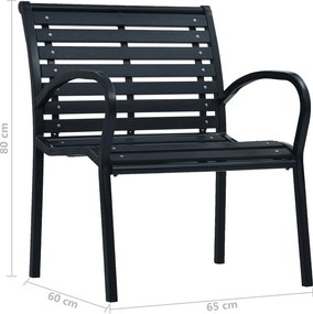 Zahradní židle - 2 ks - ocel a WPC | černé