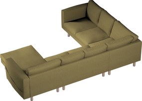 Potah na pohovku IKEA Norsborg rohová, 5-místná se šezlongem barva zelená látka pletený vzor