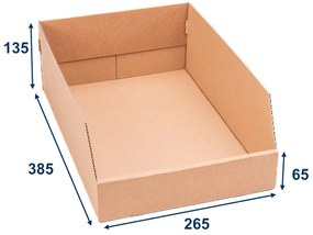 KARTON PAK Úložné boxy na oblečení, organizéry do skříně EKO KARTON 27x40x13 - zkosený