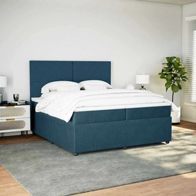 Box spring postel s matrací tmavě modrá 200x200 cm samet 3292428