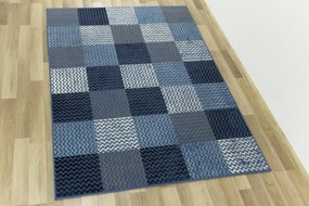 Koberec Luna 503568/94955 Patchwork modrý