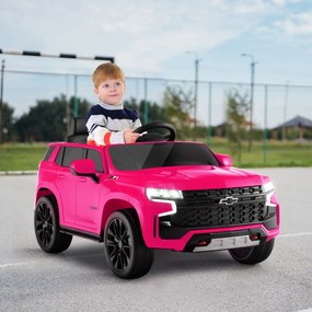 Costway Dětské elektrické auto Chevrolet s 2,4 G dálkovým ovládáním a – růžový