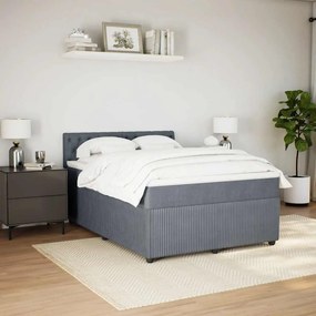 Box spring postel s matrací tmavě šedá 160x200 cm samet 3287789