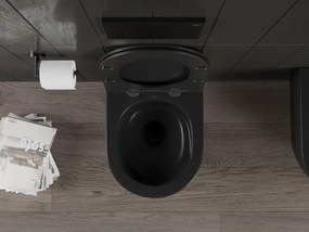 Mexen Carmen, závěsná WC mísa 490x365x340 mm, Rimless Tornádo, černá matná, 3388XX85T