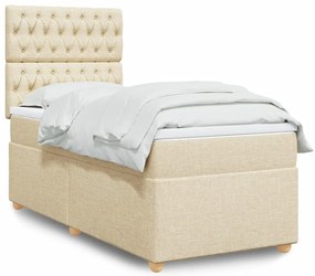 Box spring postel s matrací krémová 80 x 200 cm textil 3291119