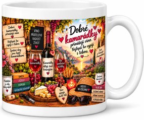 Hrnek pro kamarádku Dobré kamarádky přinášejí víno – dárek 300 ml