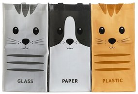 Plastové tašky na tříděný odpad v sadě 3 ks 3x20 l Meow – Balvi