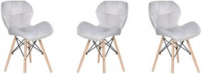 Jídelní židle SKY světle šedé 4 ks - skandinávský styl