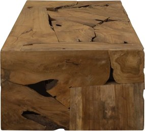 Konferenční stolek 90 x 50 x 30 cm pravý teak hnědý 244558