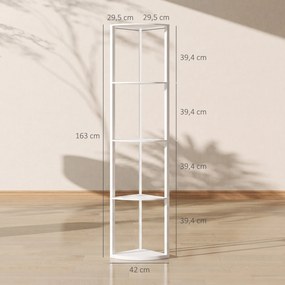 HOMCOM LED stojací lampa, 5stupňově stmívatelná lampa s policí, RGB měnění barev, dálkové ovládání B31-552V90WT