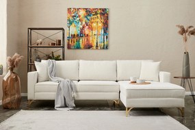 Hanah Home Rohová pohovka BERLIN krémová se zlatou pravá 258 cm