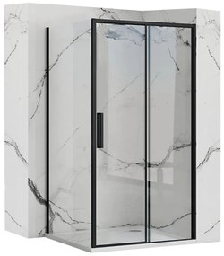 Čtvercový nebo obdélníkový sprchový kout REA RAPID SLIDE Varianta: šířka dveří: 100 cm, šířka pevné stěny: 100 cm, kód produktu: , profily: černá, výplň: transparent
