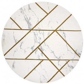 Dywany Łuszczów, Kusový koberec Emerald geometric 1012 cream and gold kruh, 200x200 (průměr) kruh, bílá, ložnice