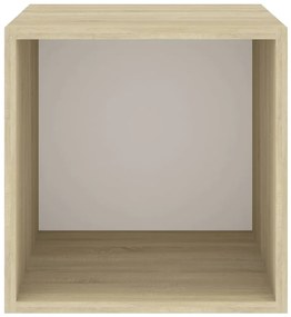 Nástěnné skříňky 4 ks bílé a dub sonoma 37x37x37 cm dřevotříska - Default Title