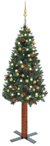 Úzký vánoční stromek s LED a sadou koulí zelený 180 cm,  3077813 HangarStore.cz