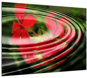 Abstraktní obraz - květy ve vlnách (70x50 cm)