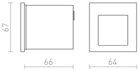 RED - R12013 - LED Venkovní vestavné svítidlo TESS LED/3W/230V IP54 bílá